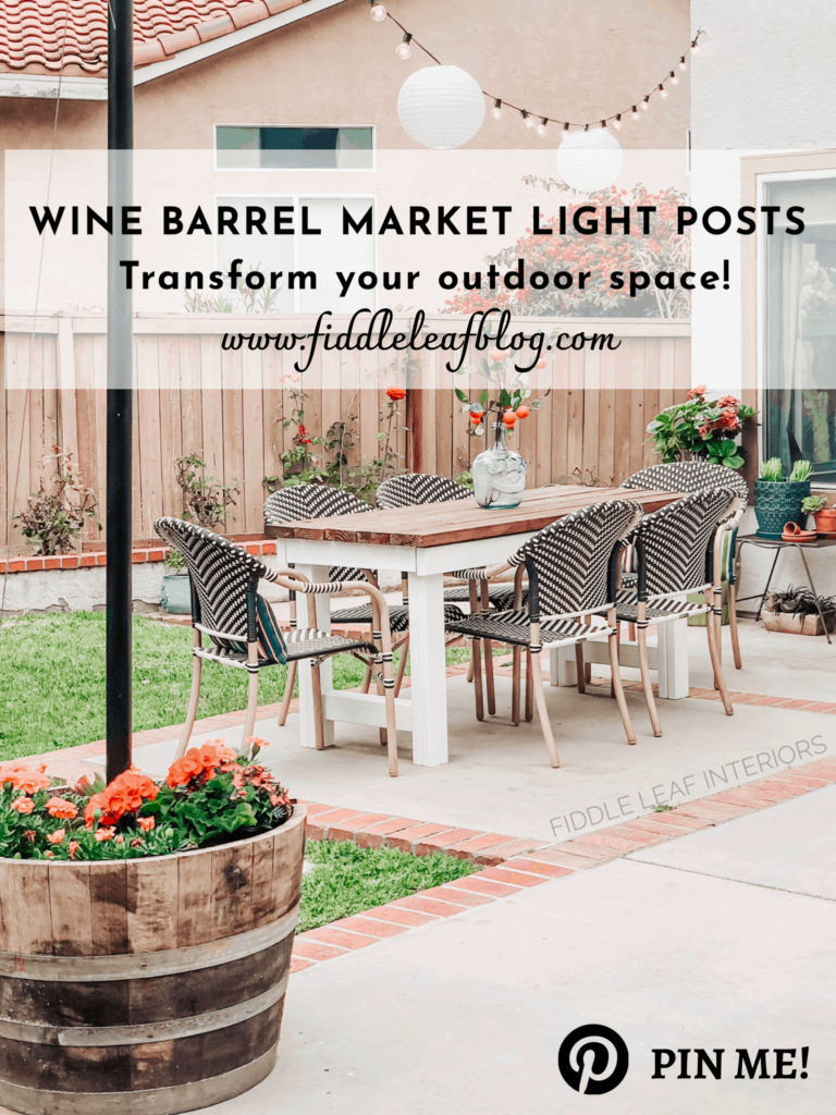 DIY Wine Barrel Market Light Posts - Sunrise Valley Farm Co