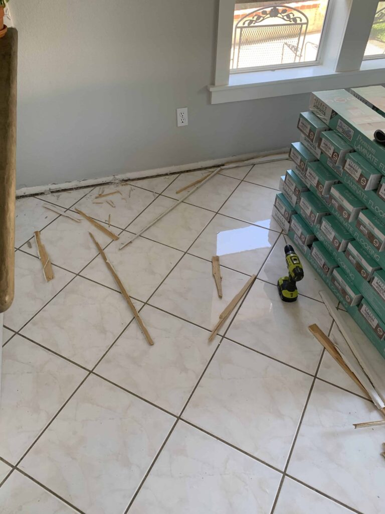How to Install Laminate Flooring Over Tile - Sunrise Valley Farm Co