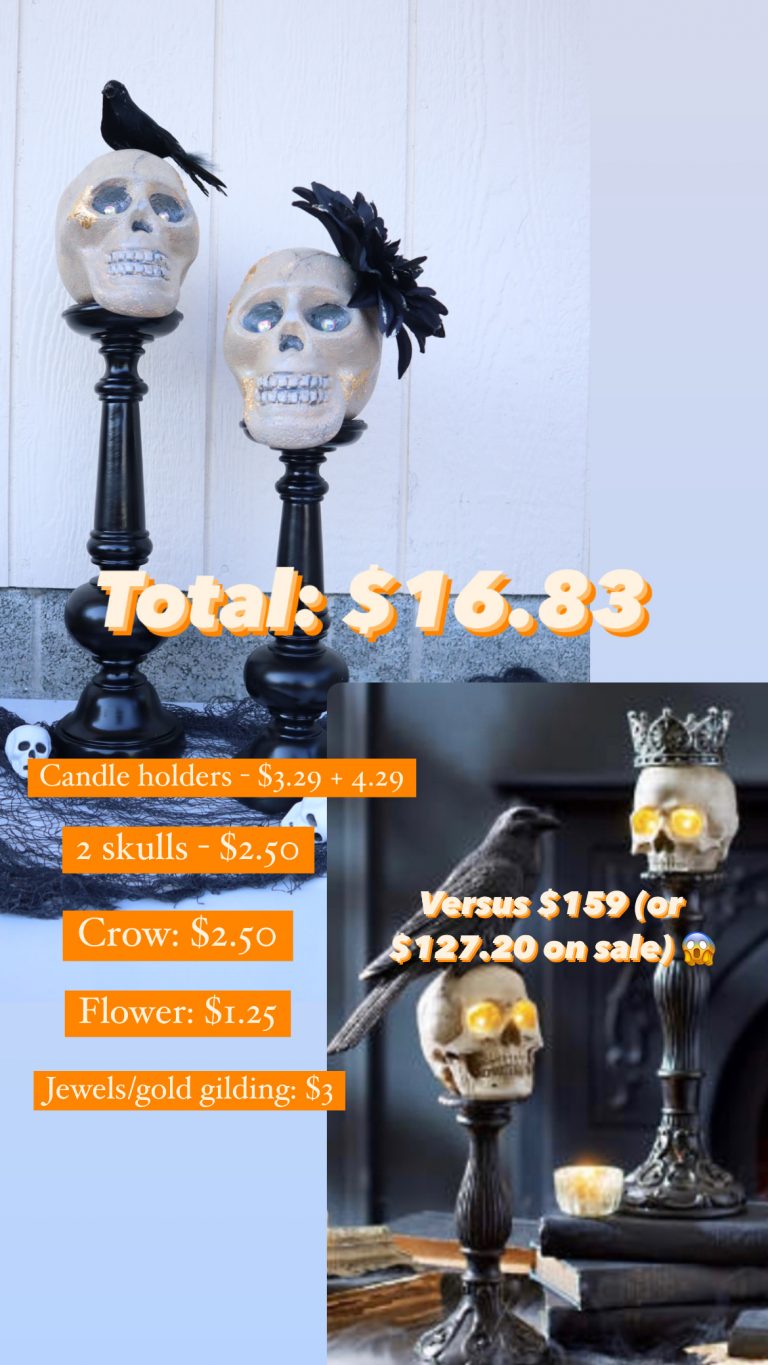 DIY Skull Pedestal Stands - Grandin Road Dupe - Sunrise Valley Farm Co
