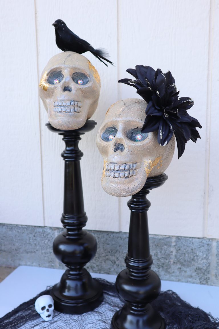 DIY Skull Pedestal Stands - Grandin Road Dupe - Sunrise Valley Farm Co