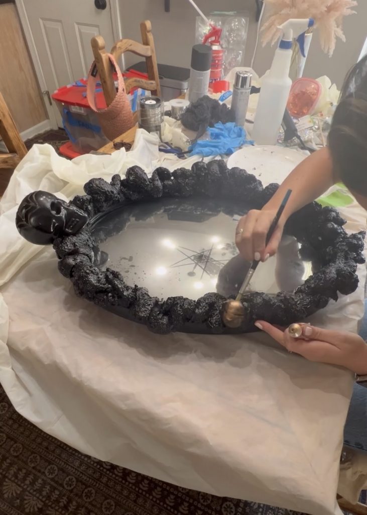 DIY Skull Light-Up Mirror - Grandin Road Dupe - Sunrise Valley Farm Co