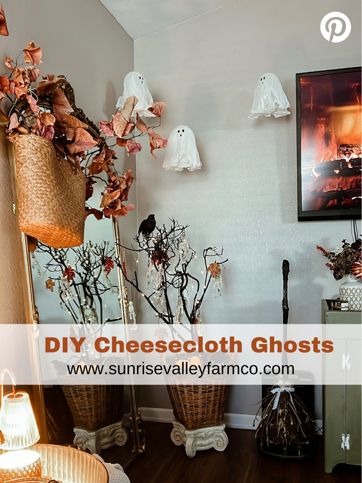 Cheesecloth Ghosts DIY - Sunrise Valley Farm Co