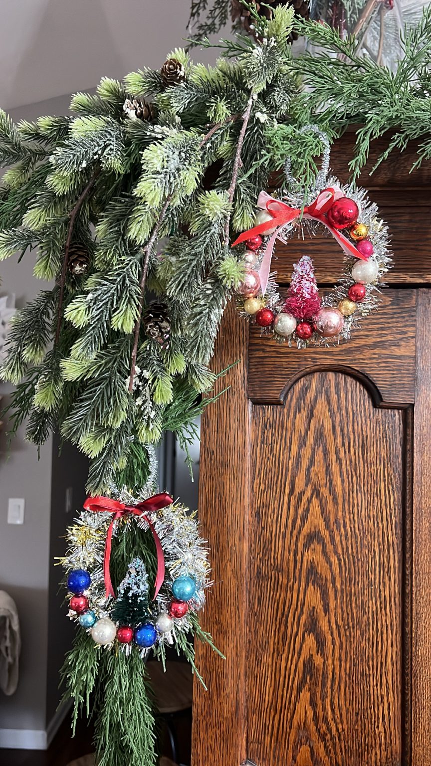 DIY Tinsel Wreath Ornaments - Sunrise Valley Farm Co