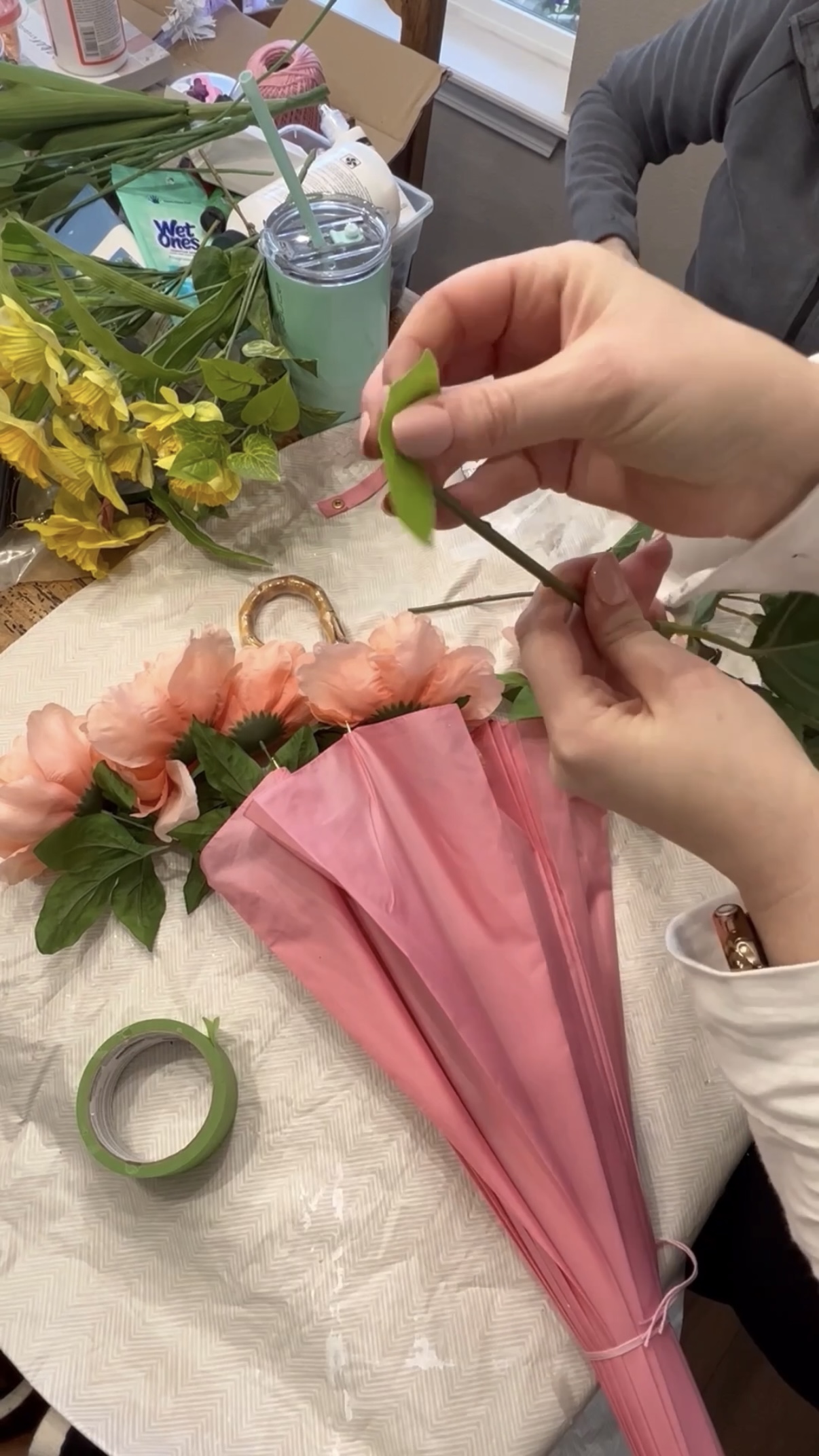 How to Make a Spring Umbrella Door Swag - Sunrise Valley Farm Co