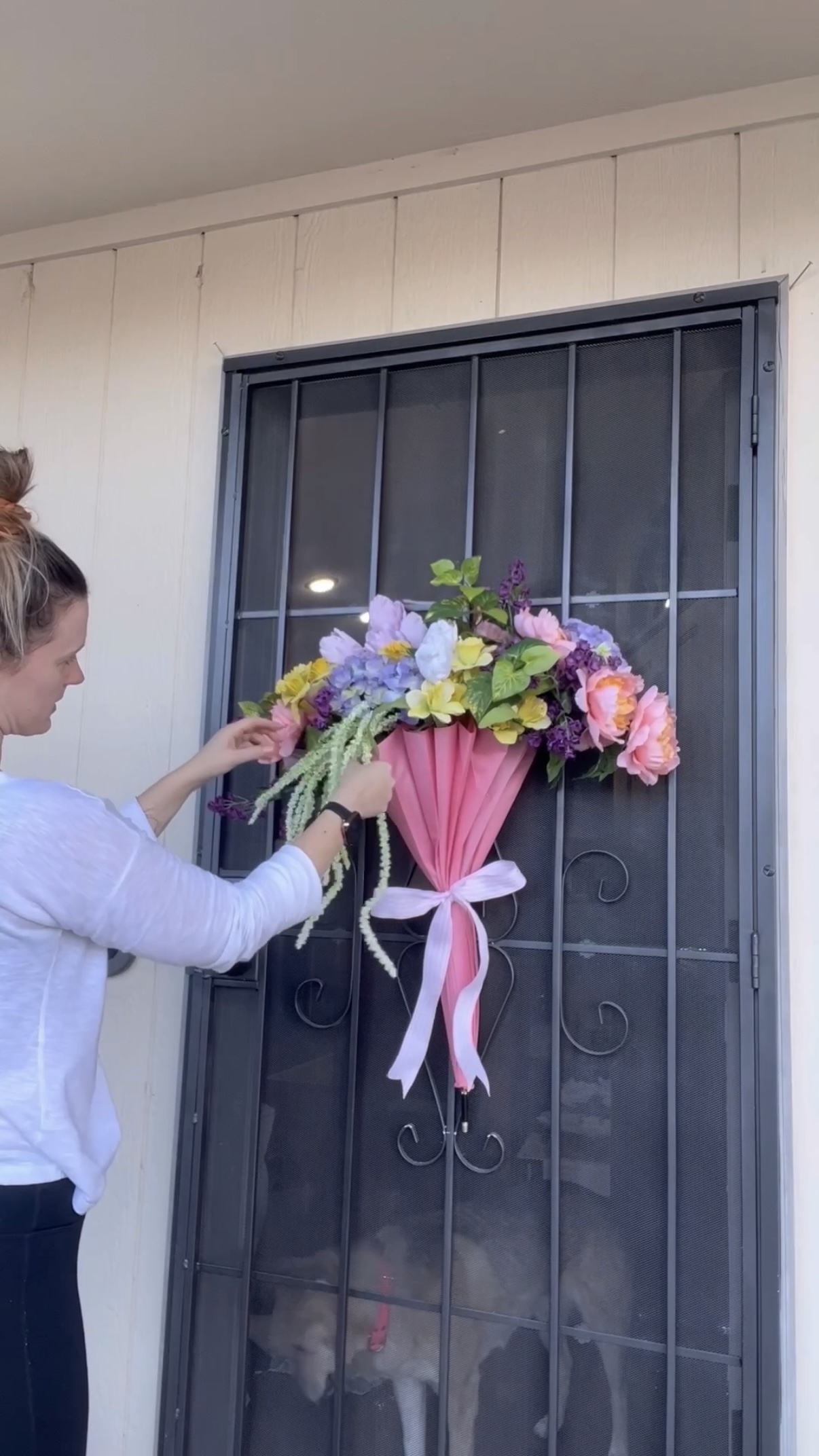 How to Make a Spring Umbrella Door Swag - Sunrise Valley Farm Co